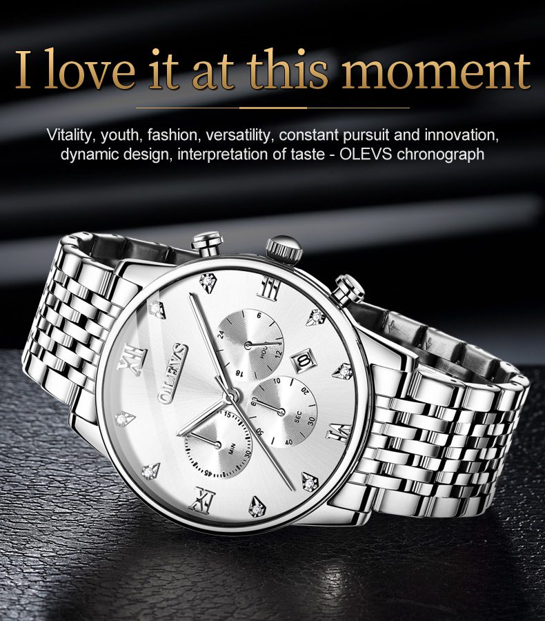 Olevs Men's Watch 2868 - 42mm, Quartz Watch, 5 Colors | Olevsstore.com