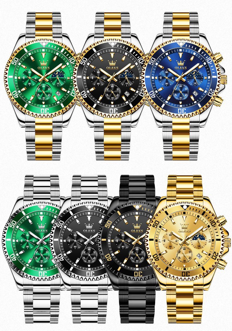 Olevs Men's Watch 2870 - 42.5mm, Quartz Watch, 7 Colors | Olevsstore.com
