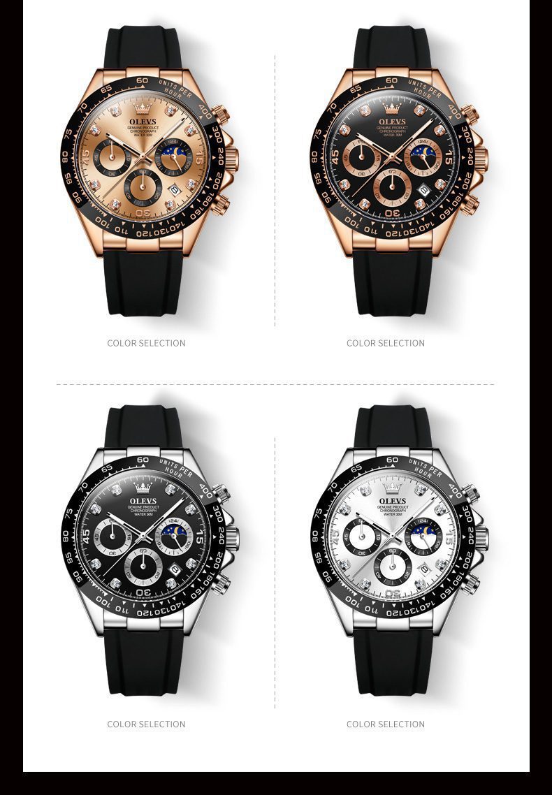 Olevs Men's Watch 2875 - 41.5mm, Quartz Watch, 4 Colors | Olevsstore.com