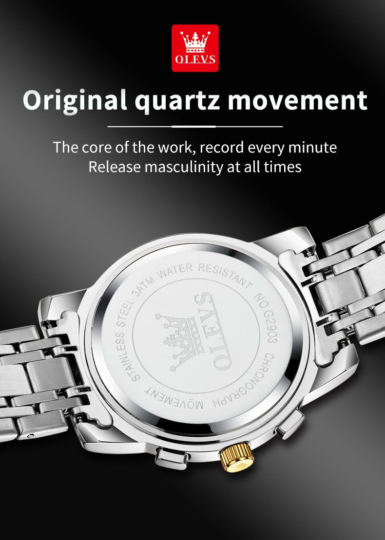 Olevs Men's Watch 2903 - 41mm, Quartz Watch, 5 Colors | Olevsstore.com