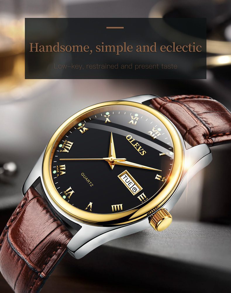 Olevs Men's Watch 5568 - 38mm, Quartz Watch, 4 Colors | Olevsstore.com