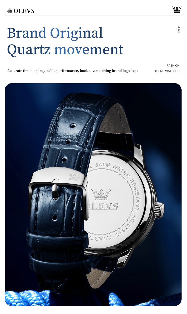 Olevs Men's Watch 5583 - 41mm, Quartz Watch, 2 Colors | Olevsstore.com