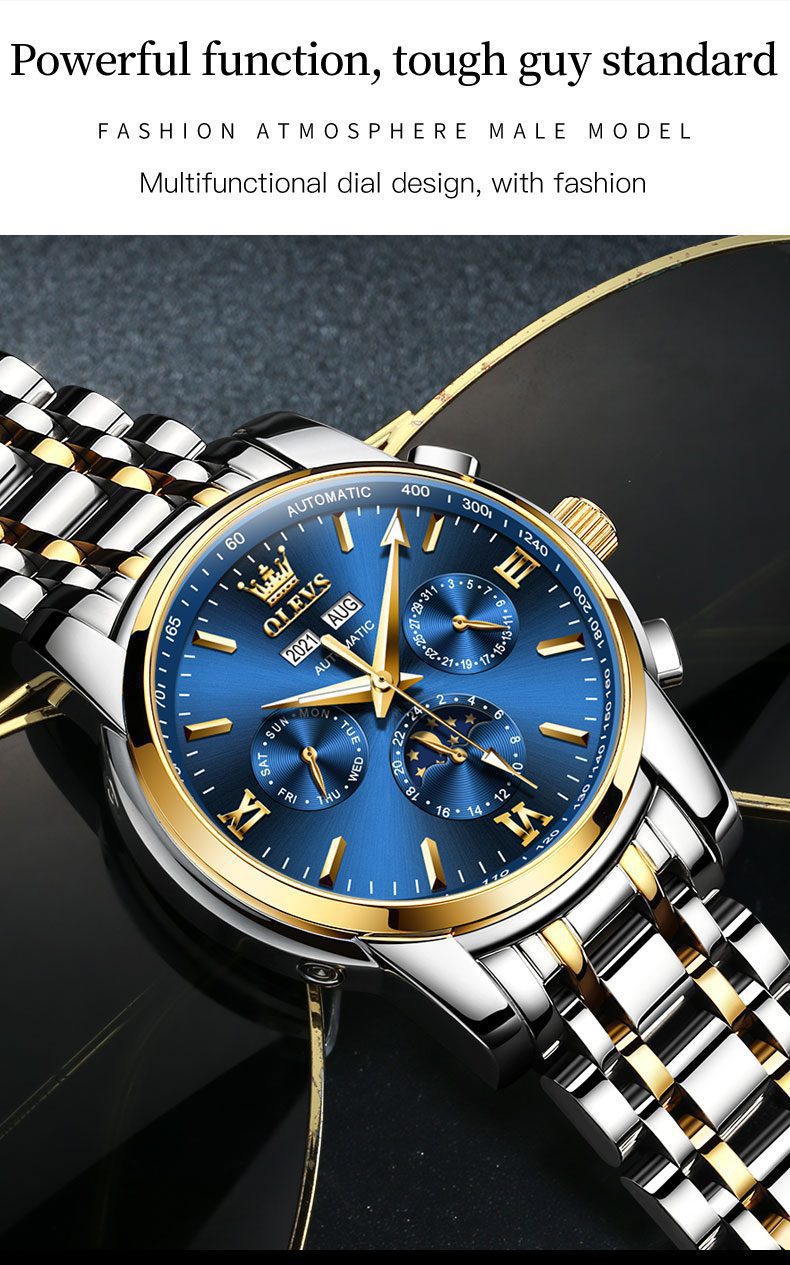 Olevs Men's Watch 6633 - 42mm, Mechanical Watch, 6 Colors | Olevsstore.com