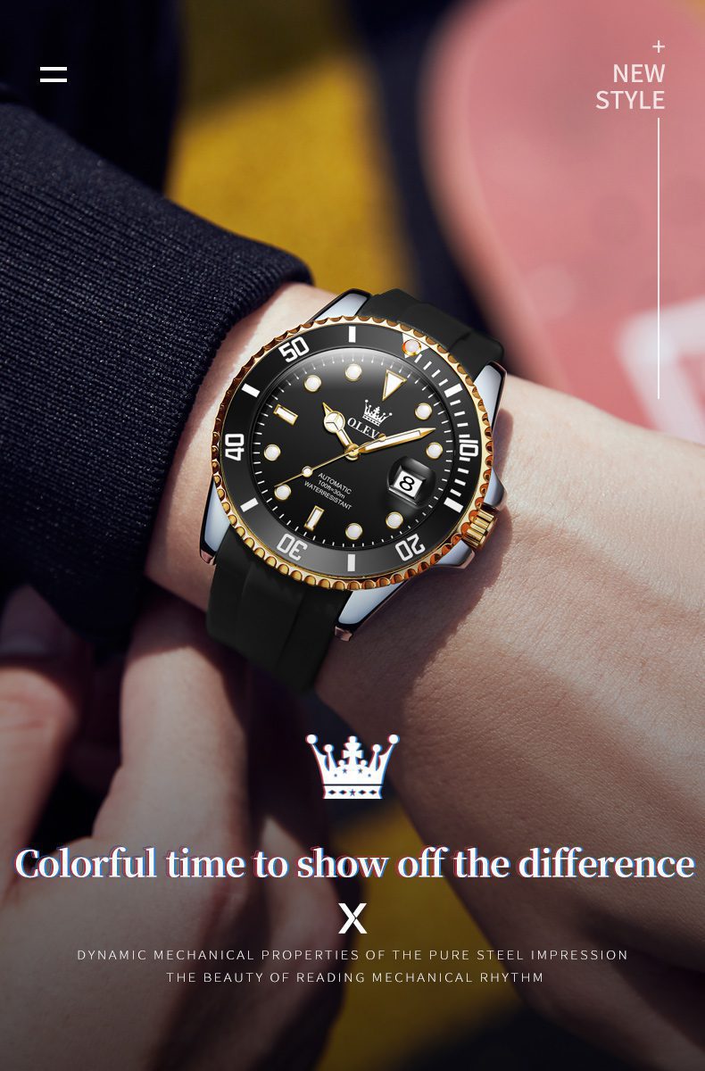 Olevs Men's Watch 6650J - 41mm, Mechanical Watch, 5 Colors | Olevsstore.com