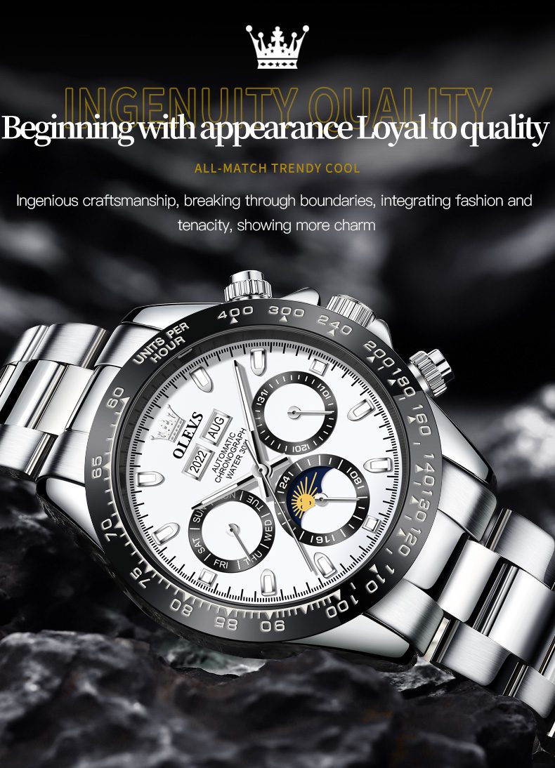 Olevs Men's Watch 6654 - 40mm, Mechanical Watch, 3 Colors | Olevsstore.com