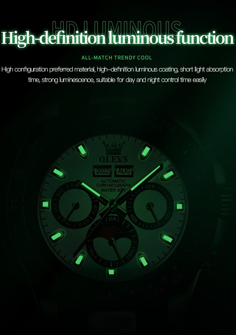 Olevs Men's Watch 6654 - 40mm, Mechanical Watch, 3 Colors | Olevsstore.com