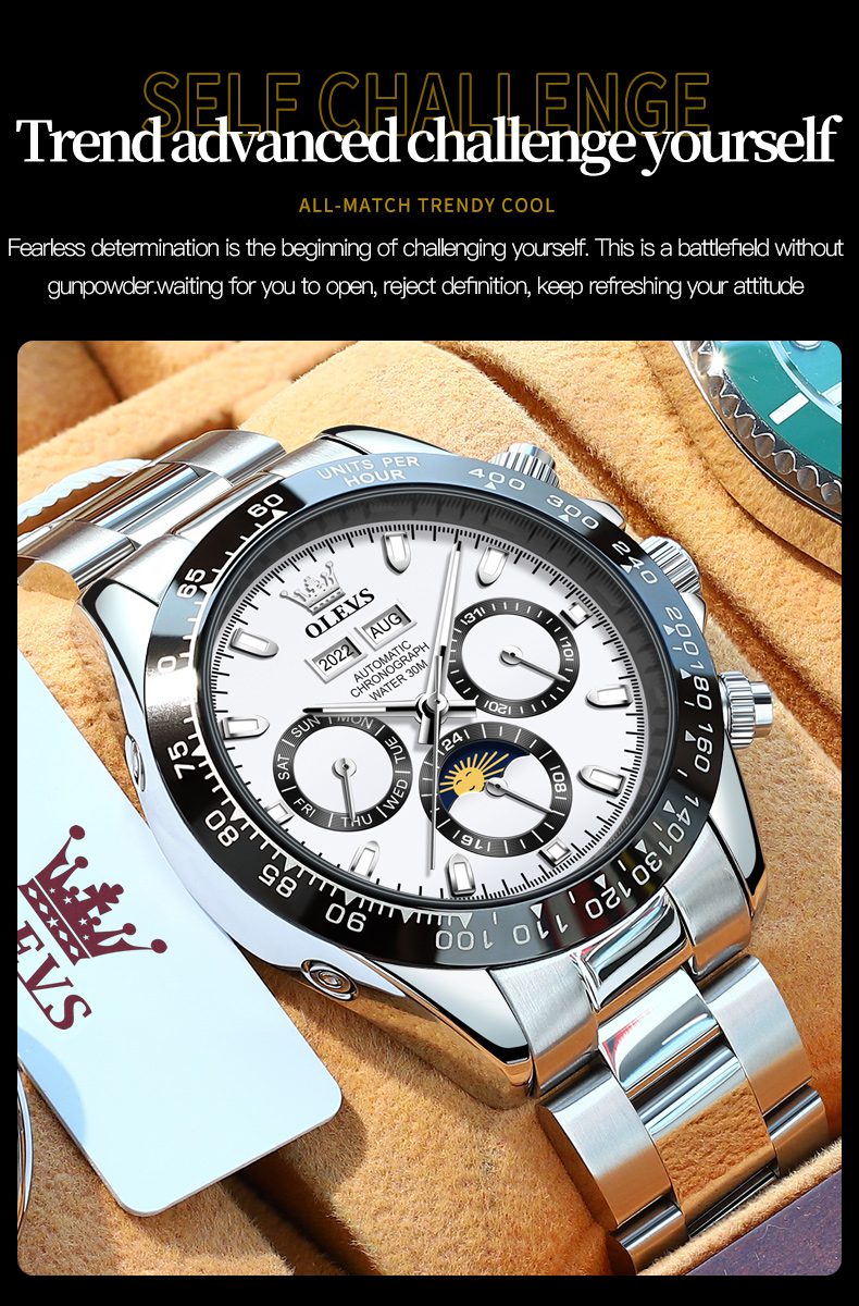 Olevs Men's Watch 6654 - 40mm, Mechanical Watch, 3 Colors | Olevsstore.com