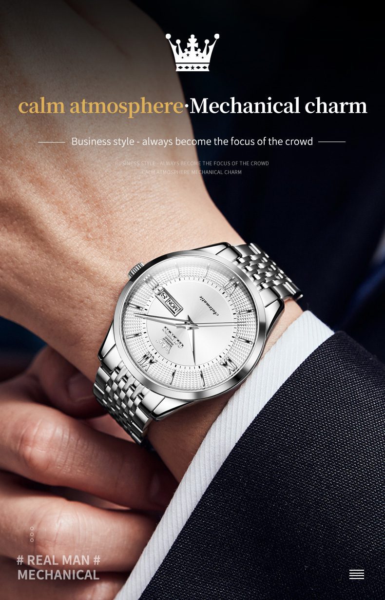 Olevs Men's Watch 6657 - 41mm, Mechanical Watch, 2 Colors | Olevsstore.com