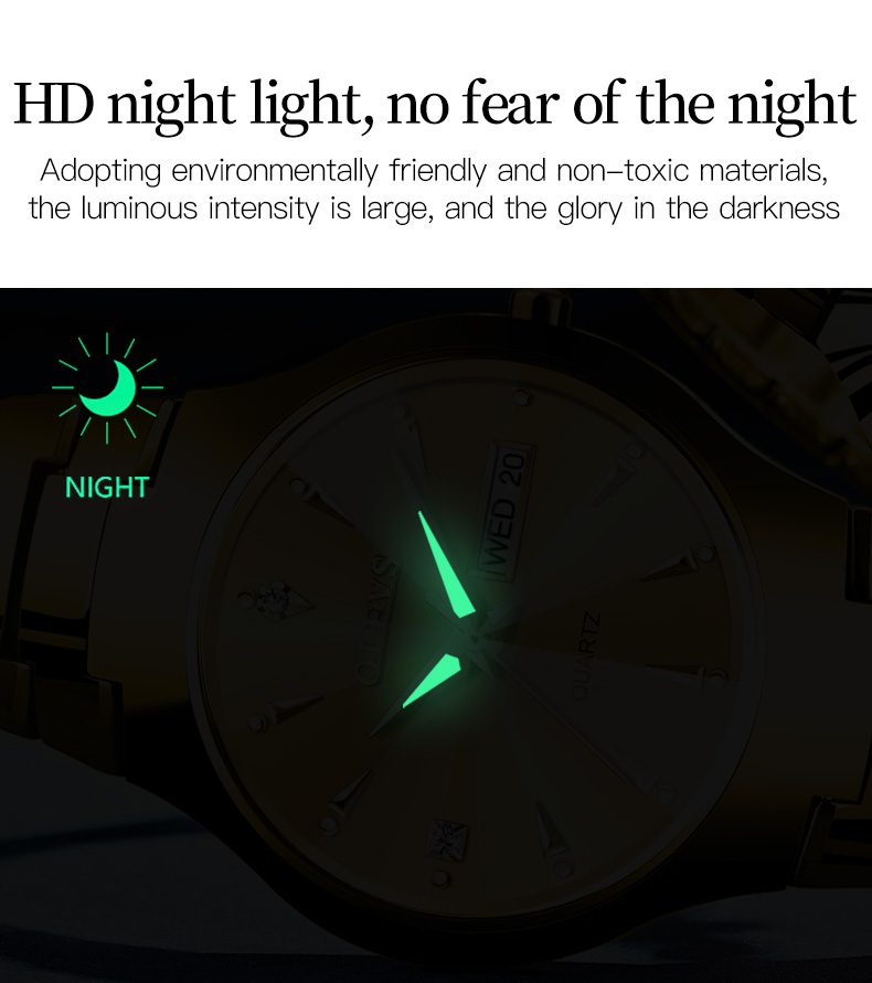 Olevs Couple Watch 8697 - 36-24mm, Quartz Watch, 3 Colors | Olevsstore.com