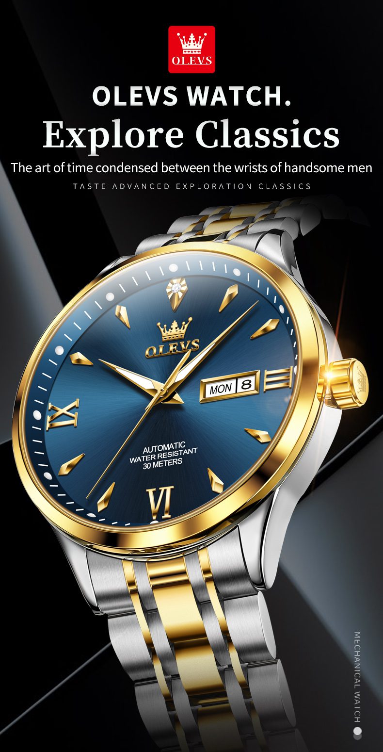 Olevs Men's Watch 9956 - 42mm, Mechanical Watch, 5 Colors | Olevsstore.com