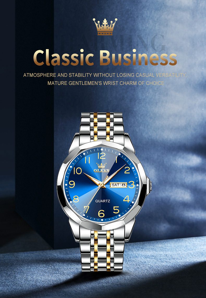 Olevs Men's Watch 9970 - 41mm, Quartz Watch, 5 Colors | Olevsstore.com