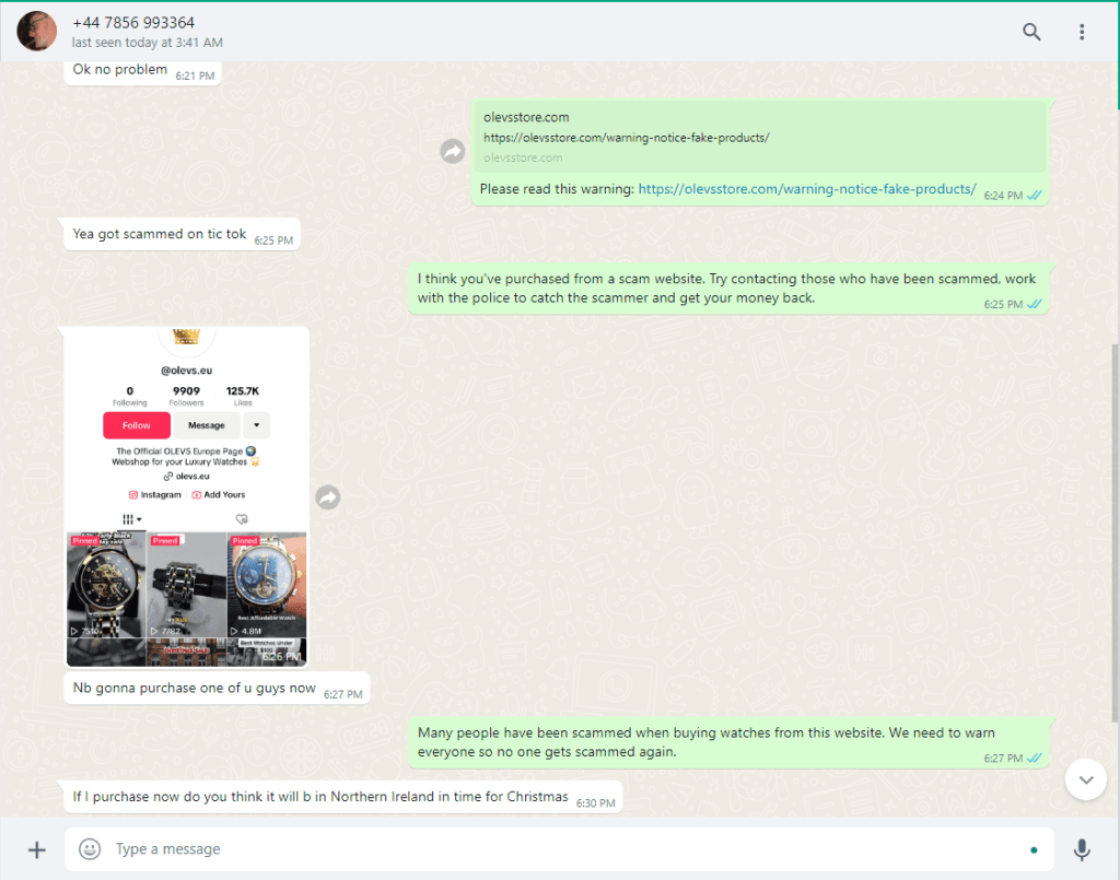 WARNING NOTICE: Fake Products - Olevsstore.com